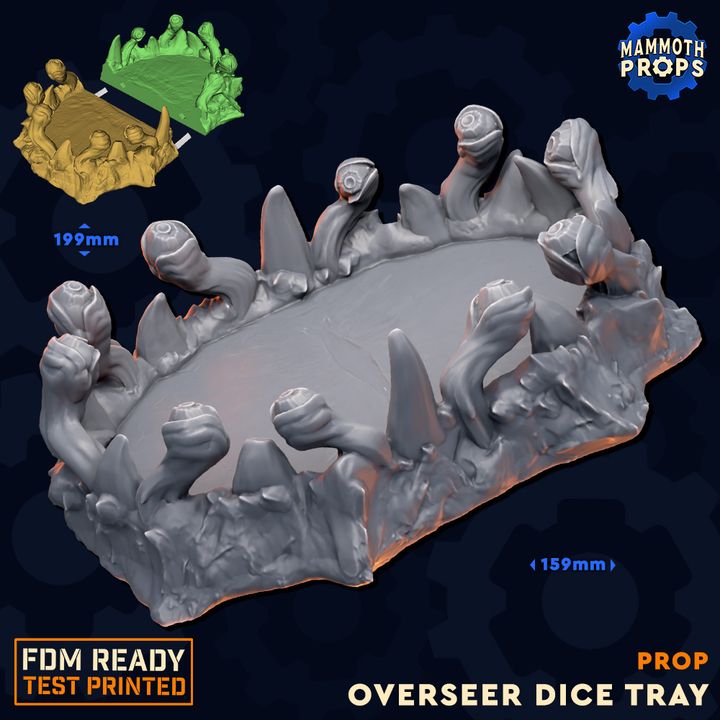 3D Printable Overseer Dice Tray by Mammoth Props